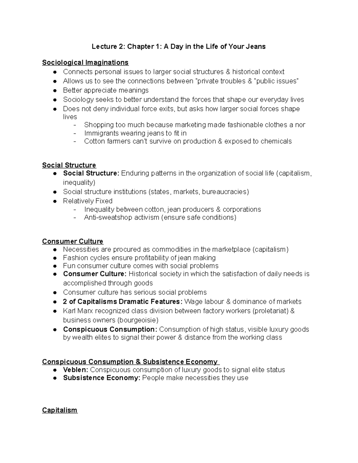 SOSC - Lecture 2 Chapter 1 Day in the Life in Your Jeans - Lecture 2: Chapter 1: A Day in the ...