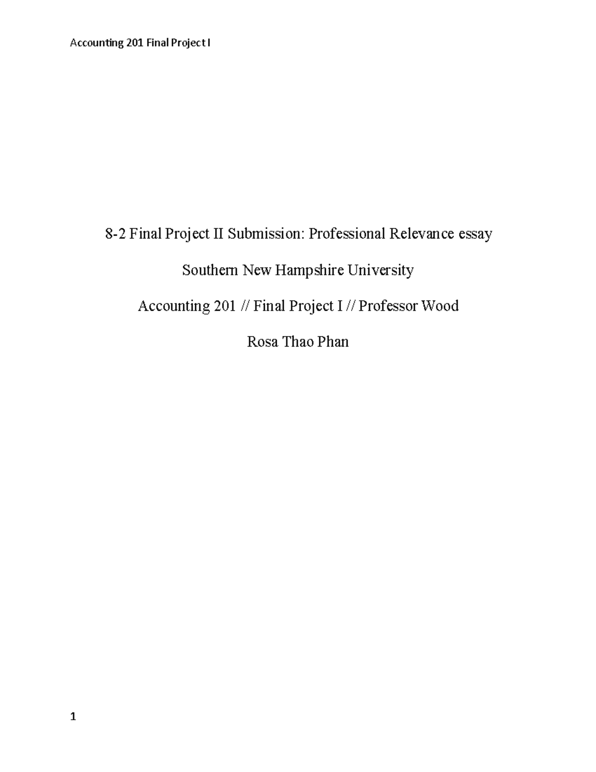 8-2 final accounting essay 2020 - 8-2 Final Project II Submission ...