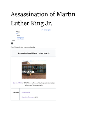 Martin Luther King, Jr - , (January 15, 1929-April 4, 1968) was born ...