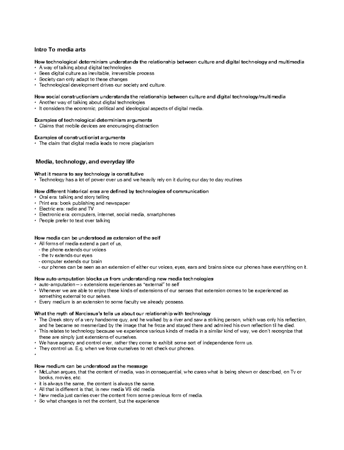 Exam Review -Media Arts - Intro To media arts How technological ...