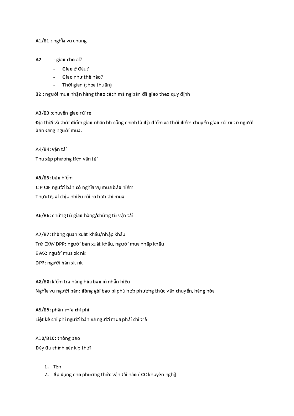 Buổi 2 gdtmqt - Vo ghi - A1/B1 : nghĩa v chungụ A2 - giao cho ai? Giao đâu?ở Giao nh thếế nào?ư ...