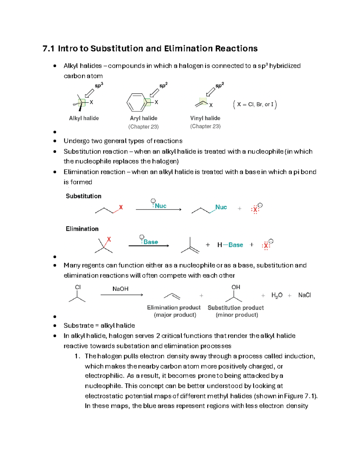 chapter 7 notes - 7 Intro to Substitution and Elimination Reactions ...