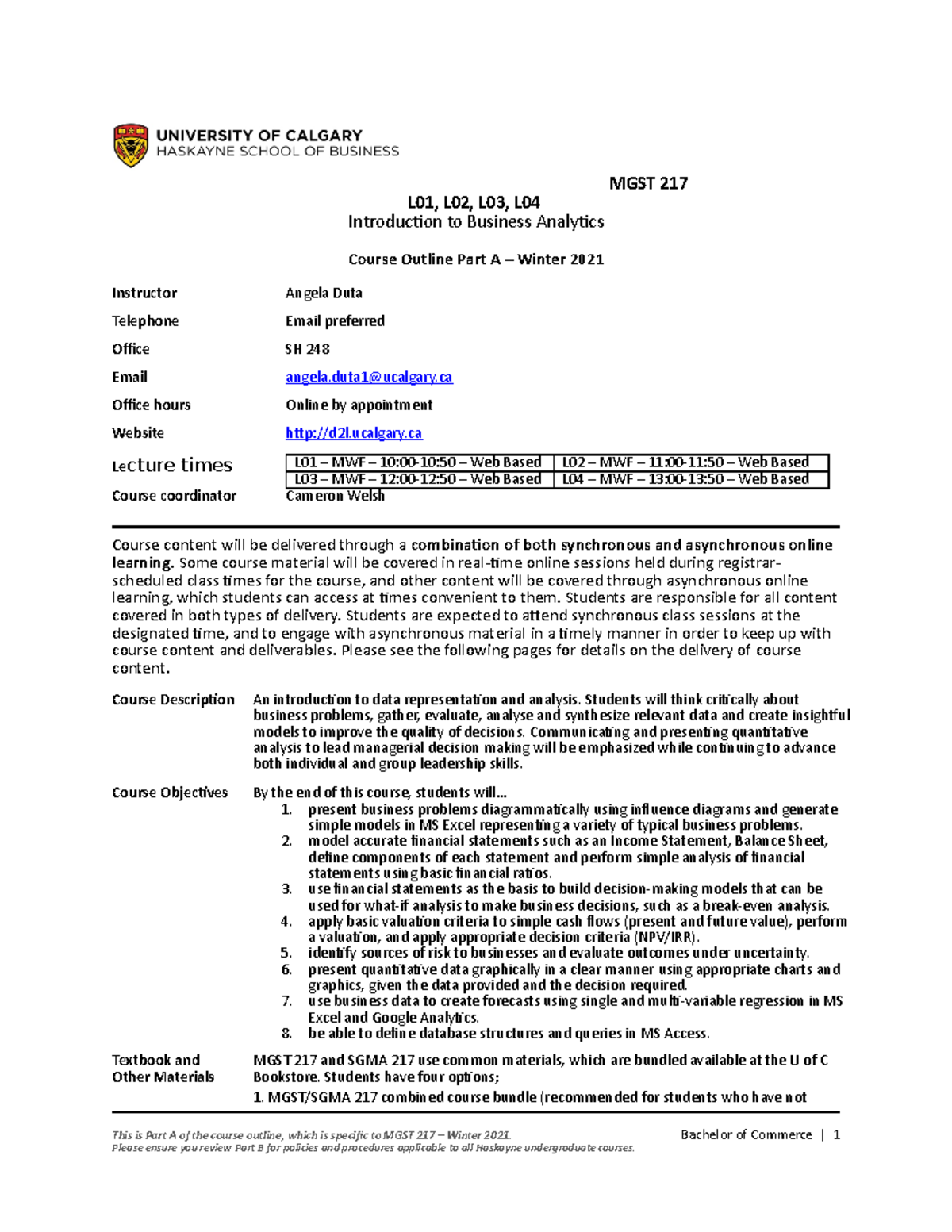 Part A - W21 MGST 217 L01-04 - A. Duta - MGST 217 L01, L02, L03, L ...