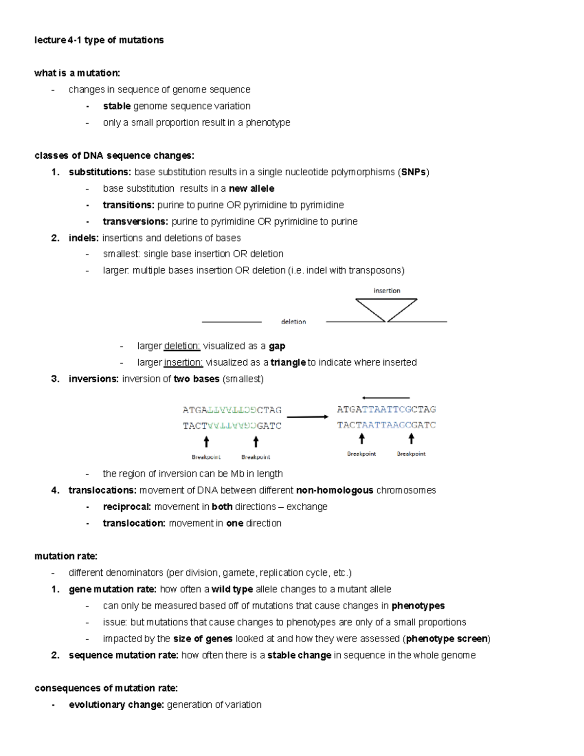2581 test 2 material - practice exma for genetics test 1 - lecture 4-1 ...