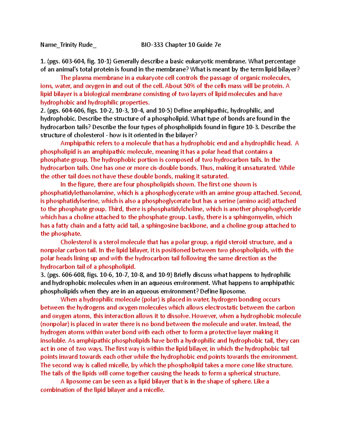 BIO-333 chapter 10 guide - Name_Trinity Rude_ BIO-333 Chapter 10 Guide ...