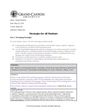 Cheryl Franklin Parent Newsletter - Cheryl Franklin Grand Canyon ...