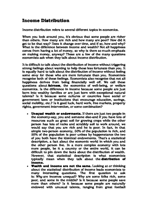 Public Finance Week 17 - Income inequality - Income inequality in the ...