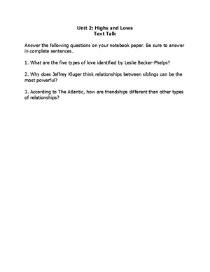 One-Pager-The Monsters - UNIT 1 - One-Pager Assignment A one pager is ...