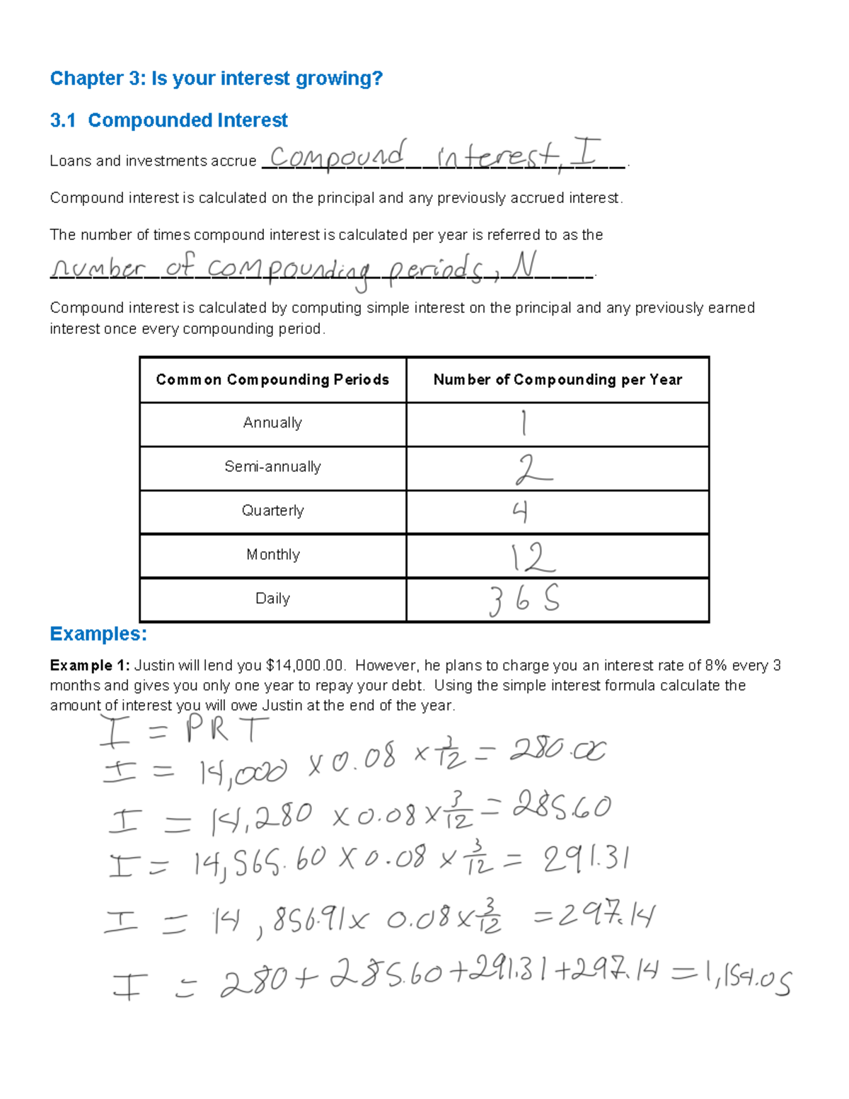 Chapter 3 Student Notes - Chapter 3: Is your interest growing? 3 ...