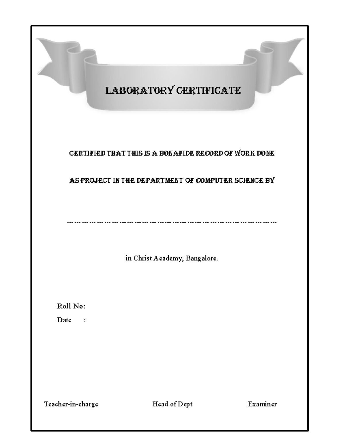 Computer Project - Flappy Bird - Laboratory CertifiCate Certified that ...