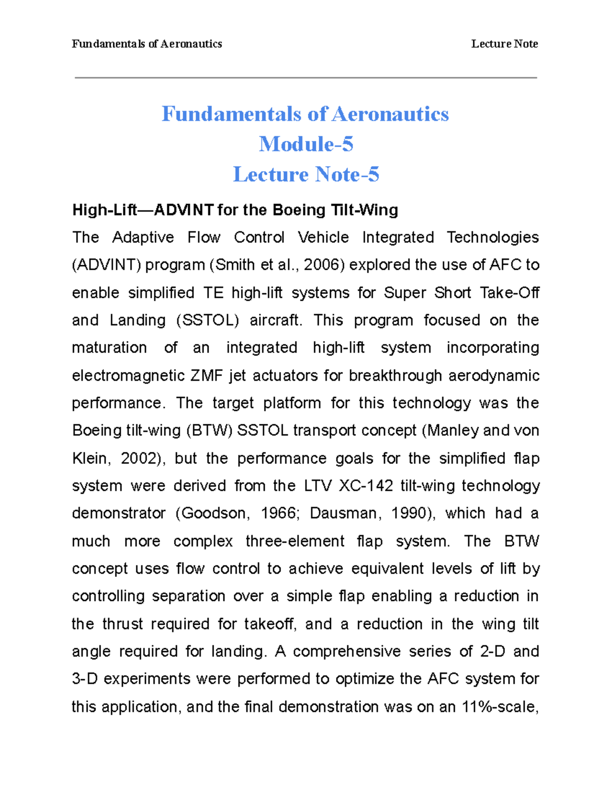 Fundamentals of Aeronautics Module 5 Lecture note 5 - Fundamentals of Aeronautics Module ...