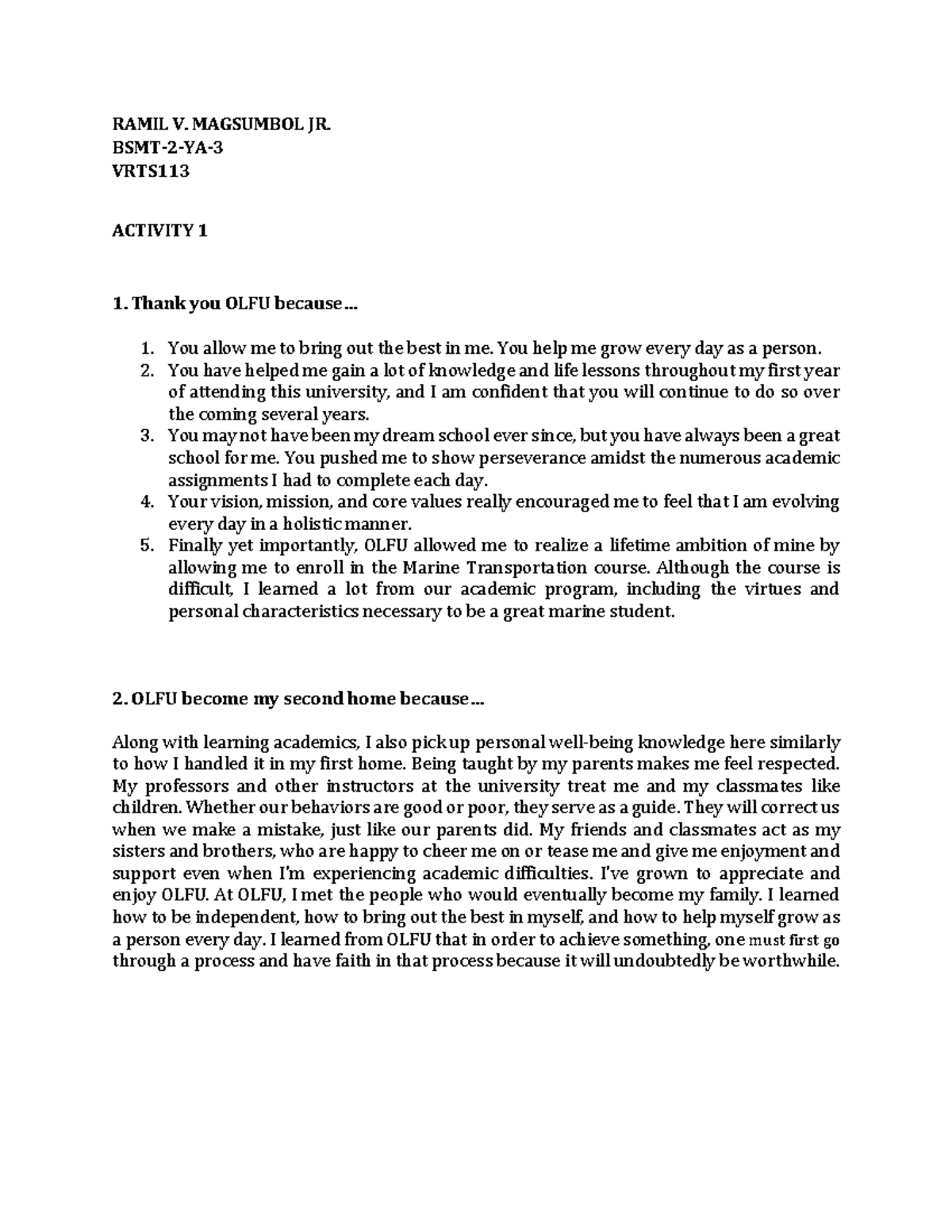 Activity 1 - Hi students! Before we begin, let us do a recap. On the ...