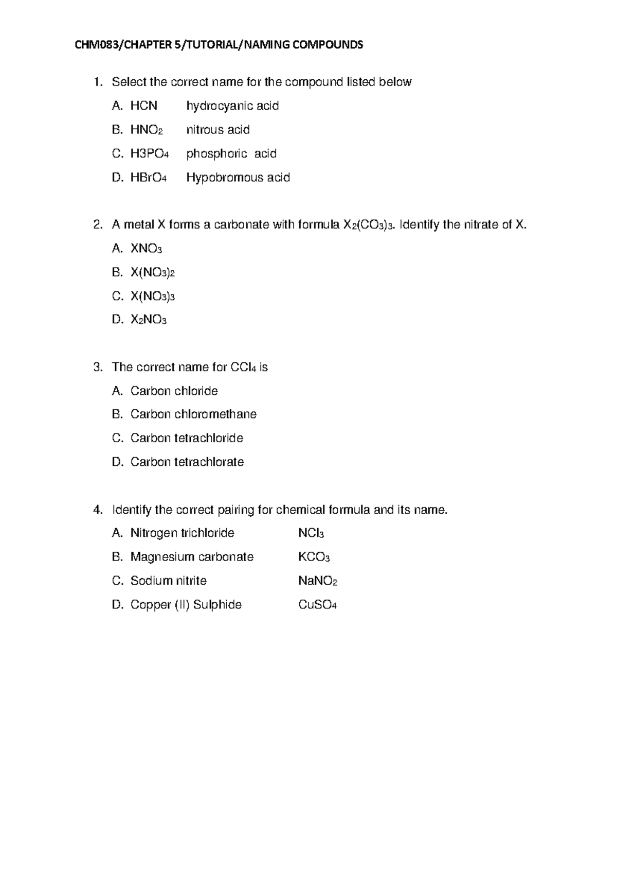 Tutorial chapter 5 Naming compound - CHM083/CHAPTER 5 /TUTORIAL/NAMING ...
