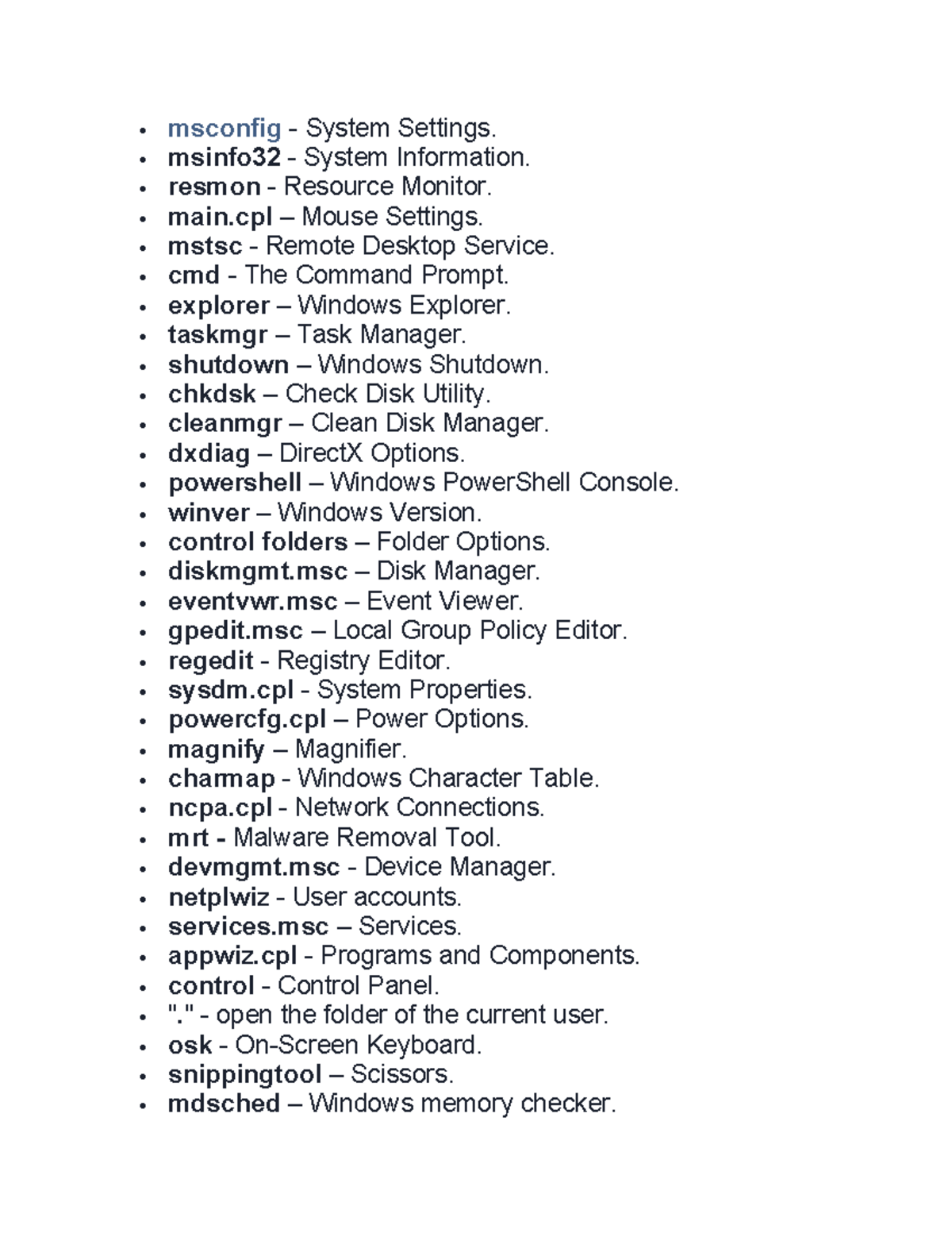 Run commands - asdfsdfsd - msconfig - System Settings. msinfo32 ...