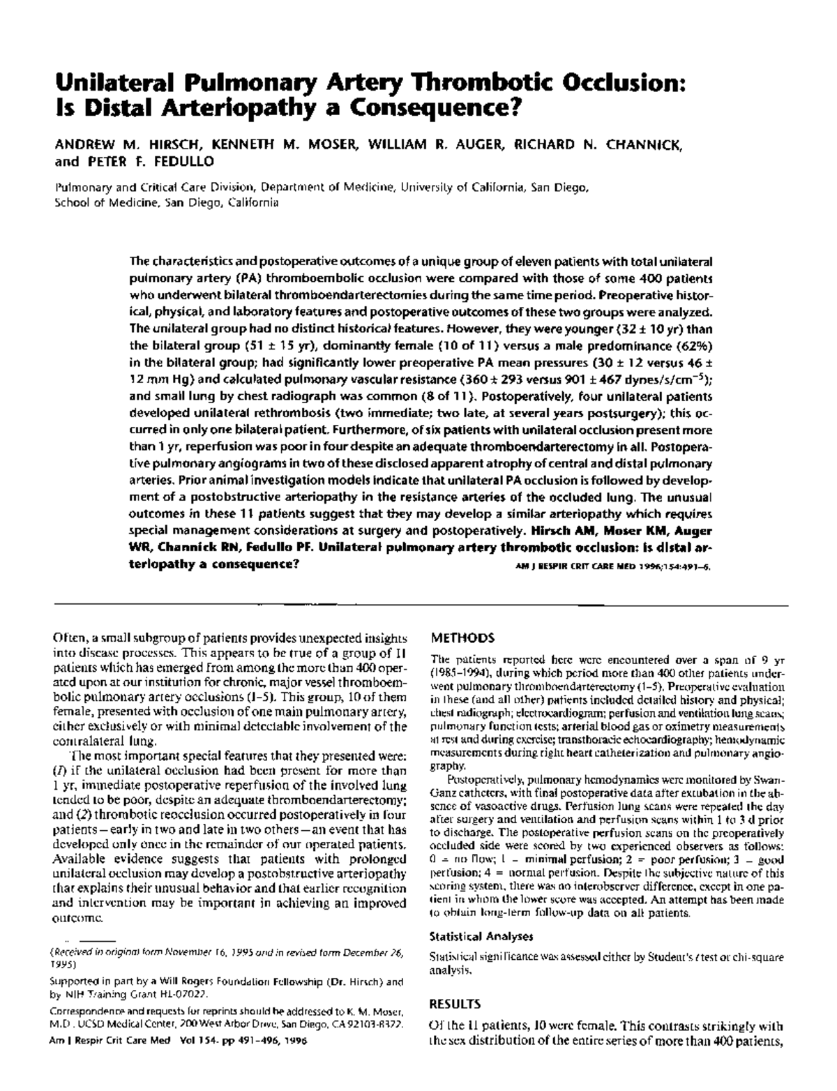 TEP Unilateral - resumen - Unilateral Pulmonary Artery Thrombotic ...