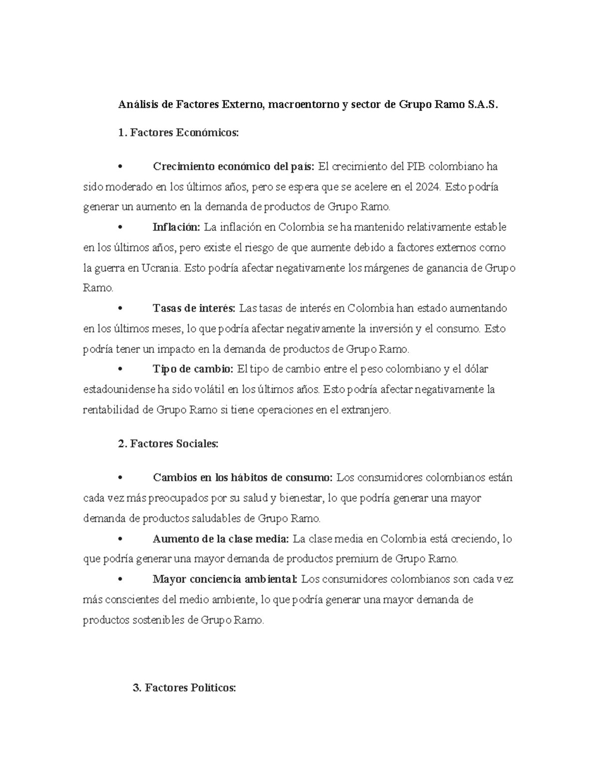 Análisis de Factores Externos - Análisis de Factores Externo ...