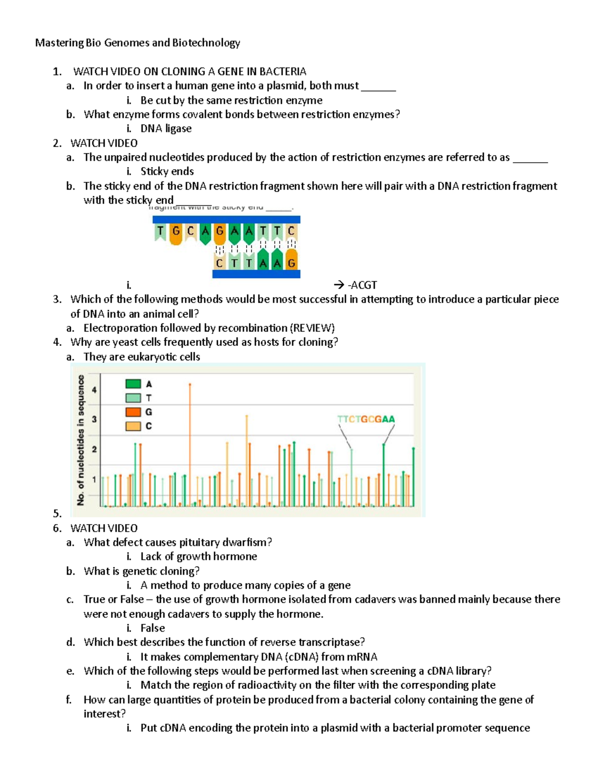 Mastering Bio Genomes and Biotechnology - In order to insert a human ...