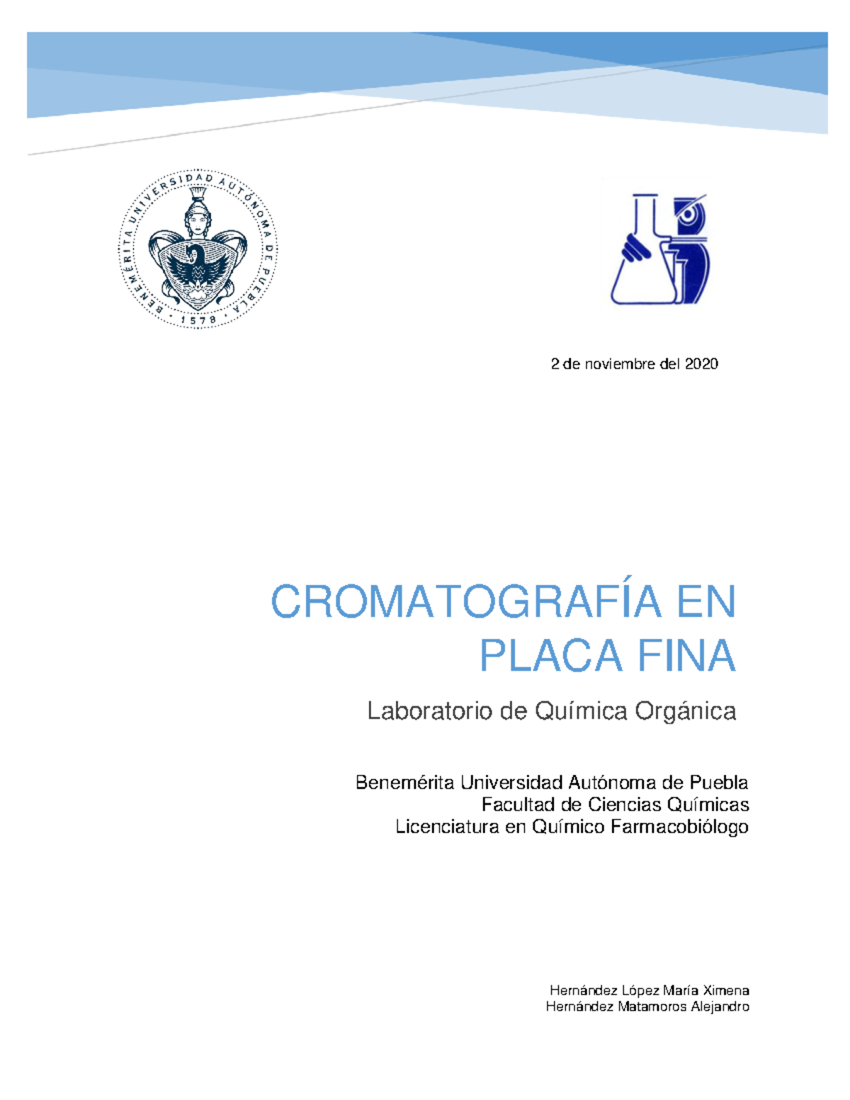 Cromatografia capa fina Final - Química Orgánica I - Warning: TT: undefined function: 32 - Studocu
