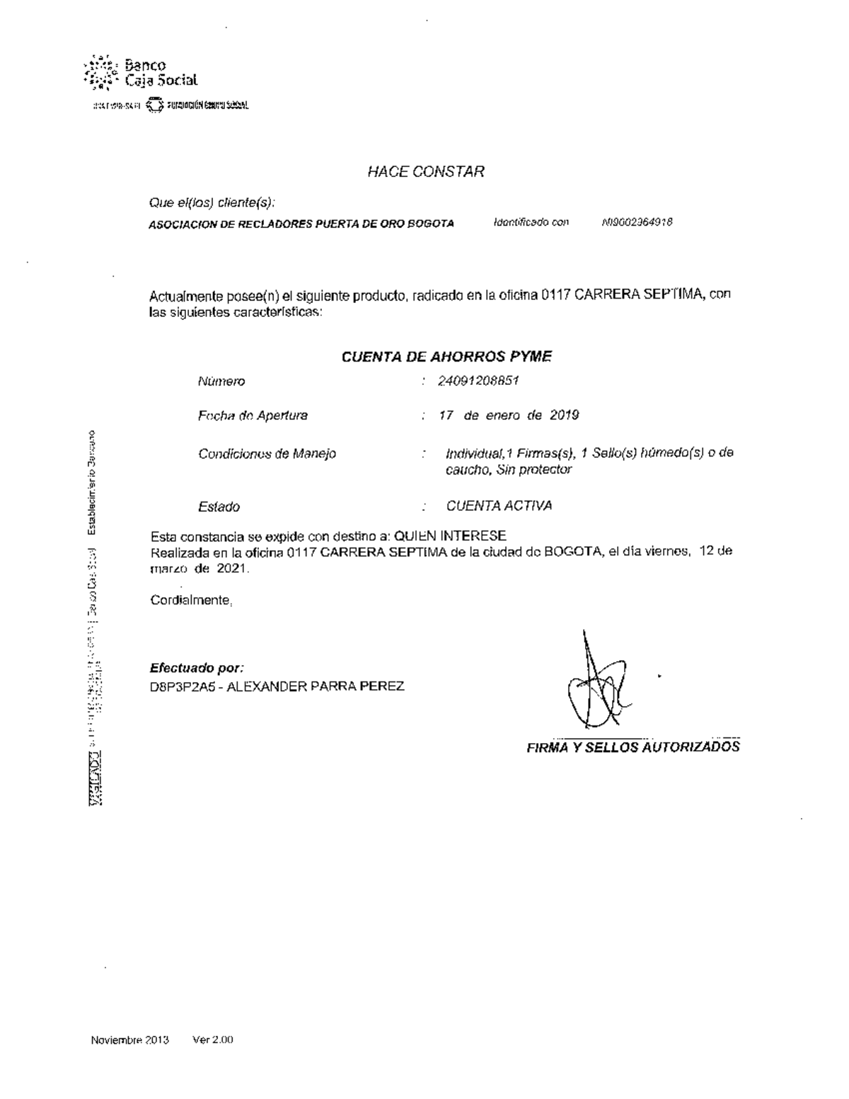 Asocia~1 - fghgh muebles demas cos - Banco Caja Social IDIA EMPRESA DE ...