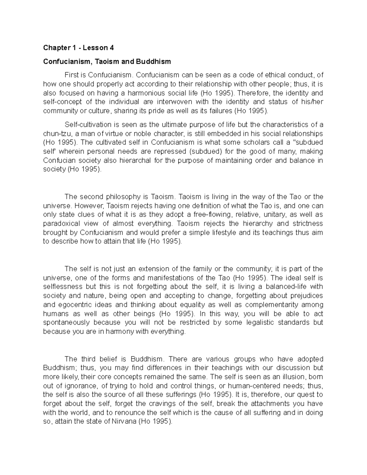 Confucianism, Taoism and Buddhism Part 1 - Chapter 1 - Lesson 4 ...