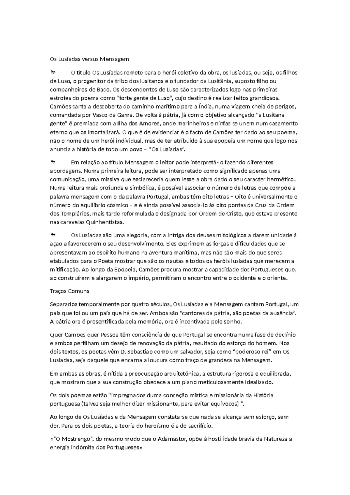 lusiedas vs mensagem/simbologia - Os Lusíadas versus Mensagem O título ...