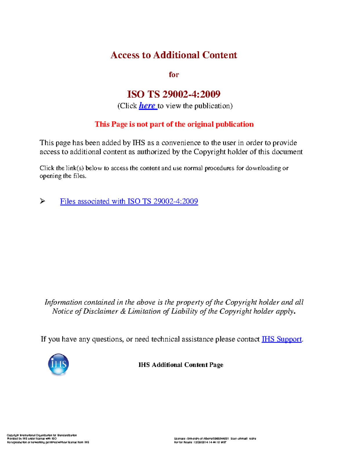 ISO TS 29002-4-2009 - Normas ISO - Access to Additional Content for ISO ...