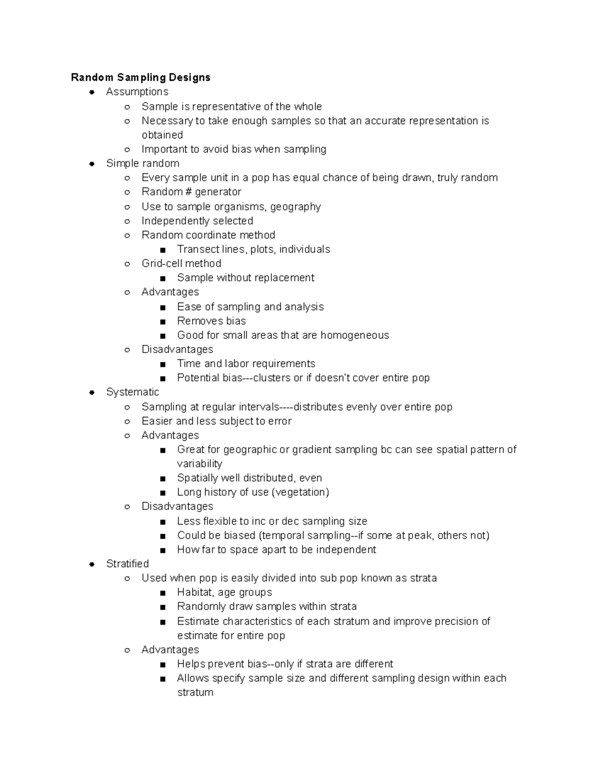 Random Sampling Designs - Studocu