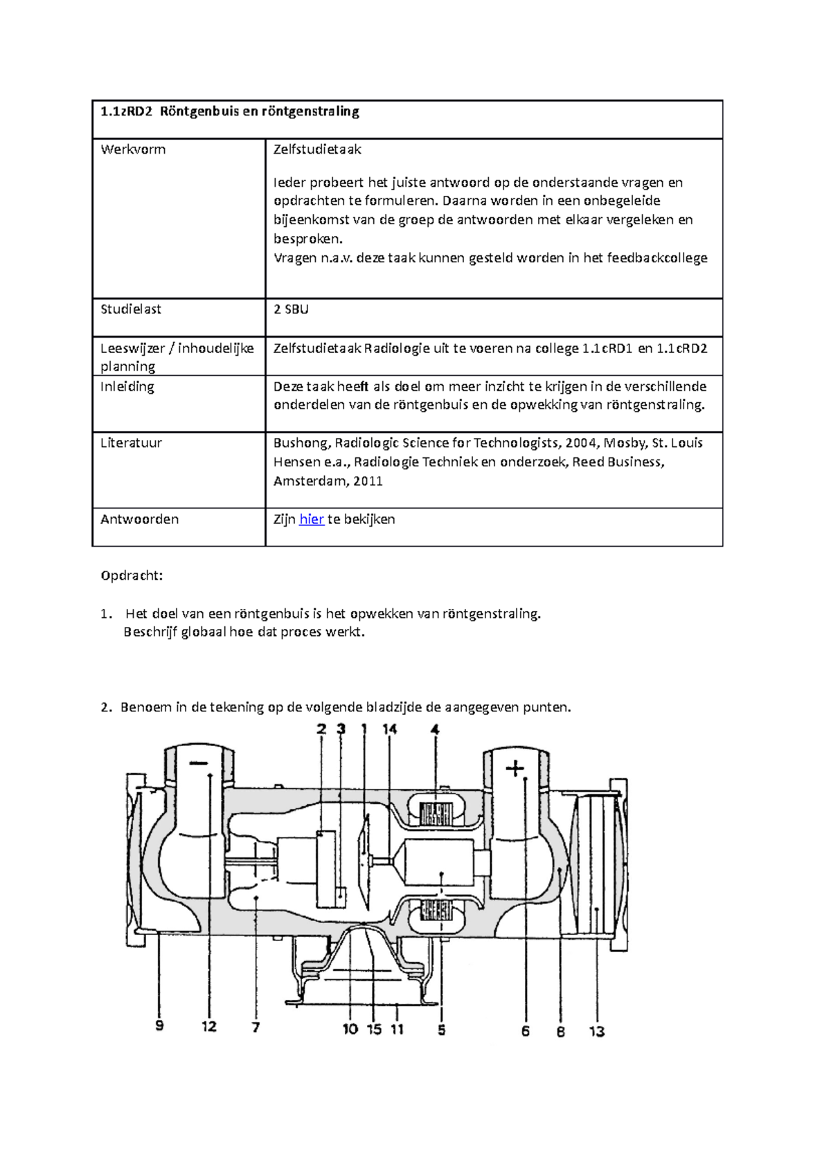 1.1z RD 2 röntgenbuis en rontgenstraling - 1 Röntgenbuis en ...