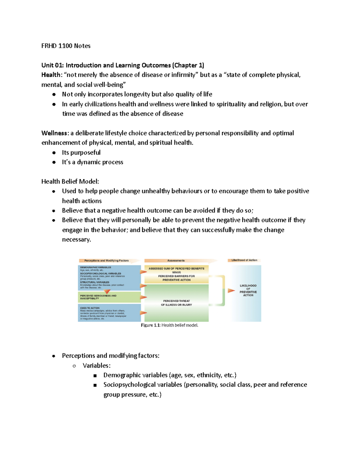 FRHD 1100 Notes Unit 1-2 - FRHD 1100 Notes Unit 01: Introduction and ...