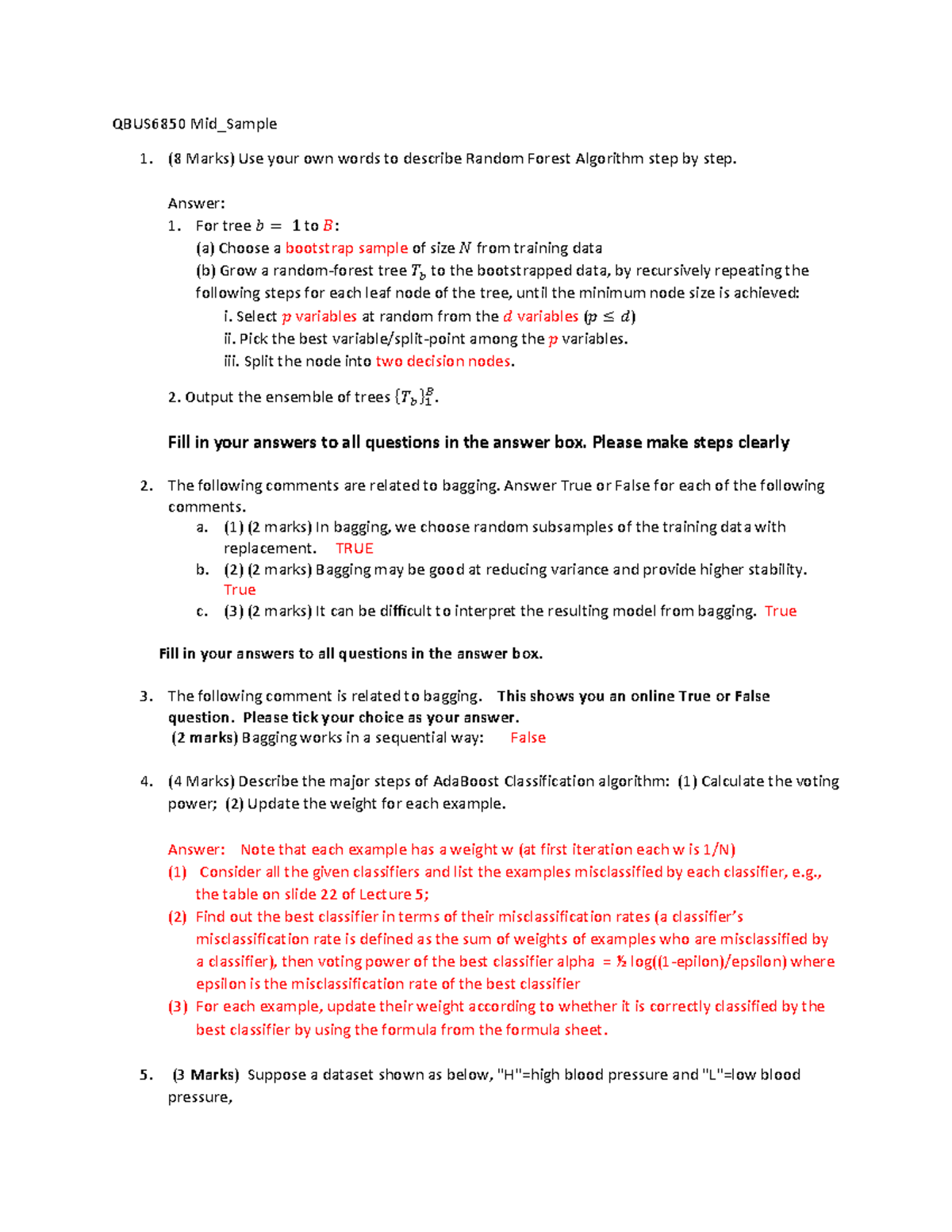 QBUS6850 Mid Sample-Solution - QBUS6850 Mid_Sample (8 Marks) Use your ...