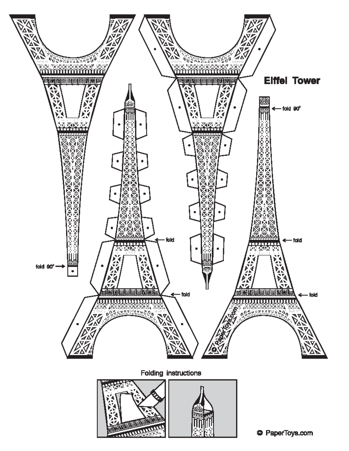 Eiffel-tower - Eiffel tower model - Eiffel Tower fold fold fold fold ...