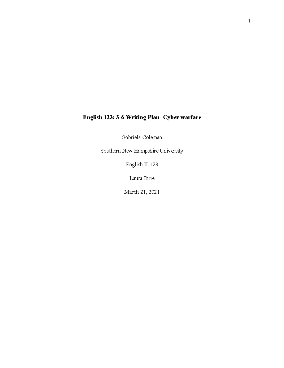 Eng II Writing Plan - Be concise and to the point. Explain in detail ...