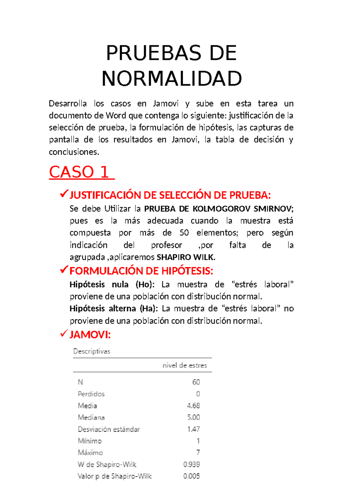 Pruebas DE Normalidad - .................................... - PRUEBAS ...