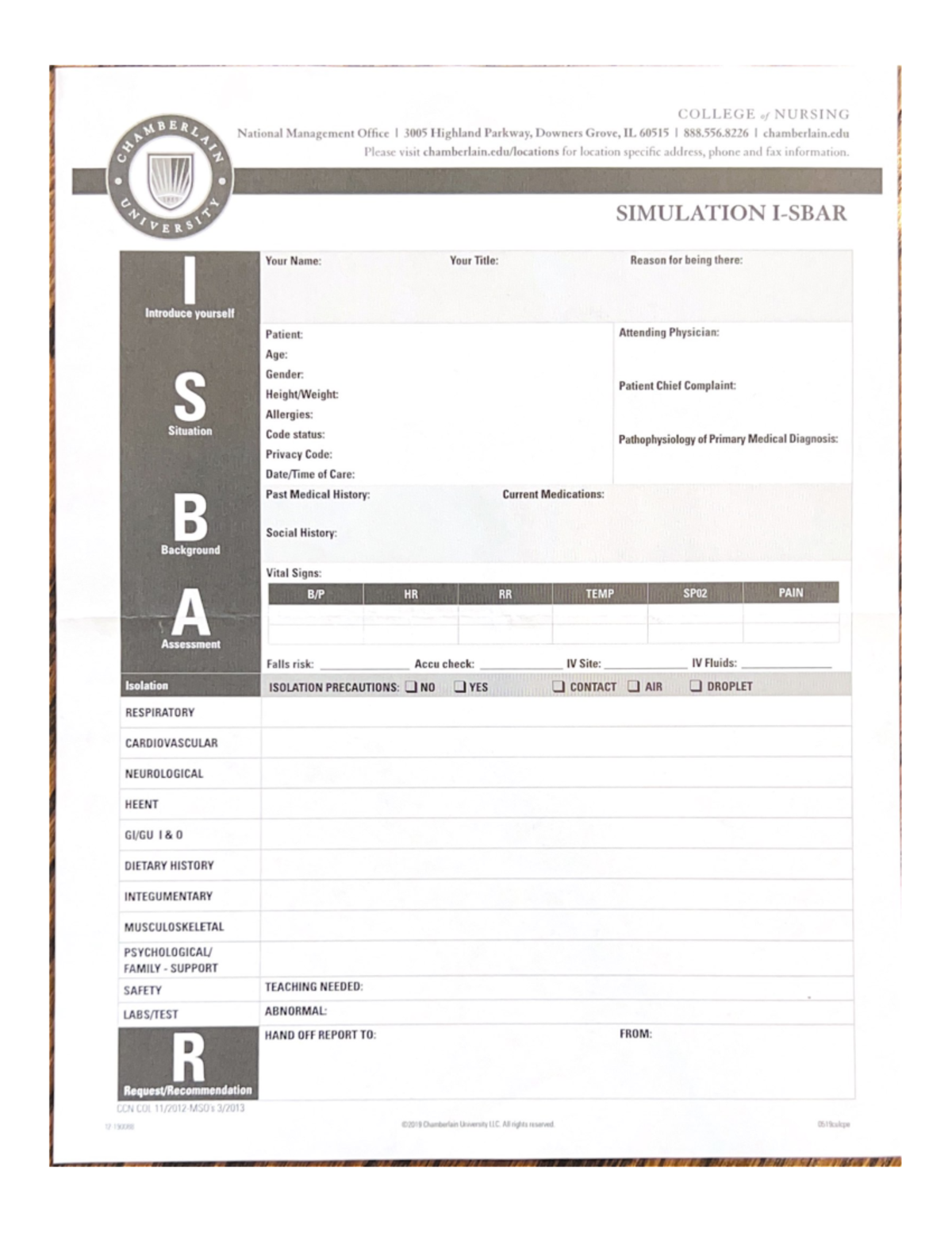 SIM ISBAR Document - NR-226 - Studocu