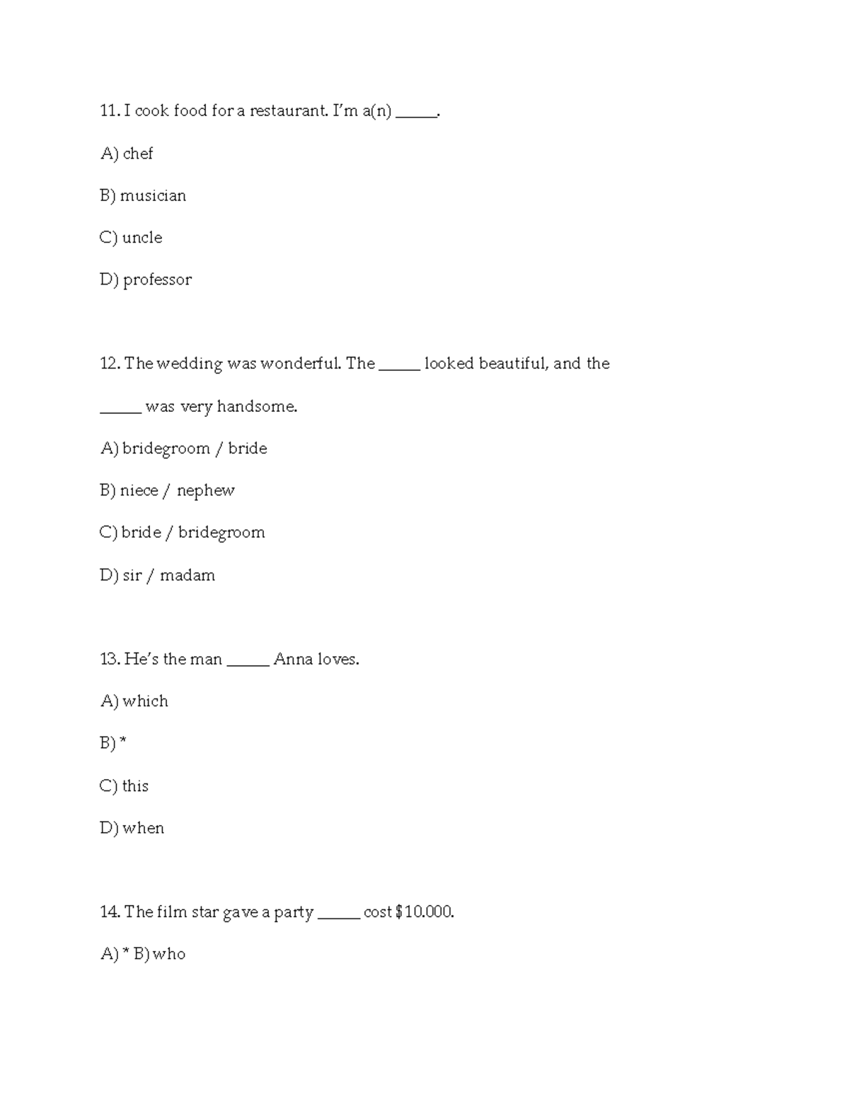 GT 2 - Grammar Test: GBA EPT Reviewer 2.7 - I cook food for a ...