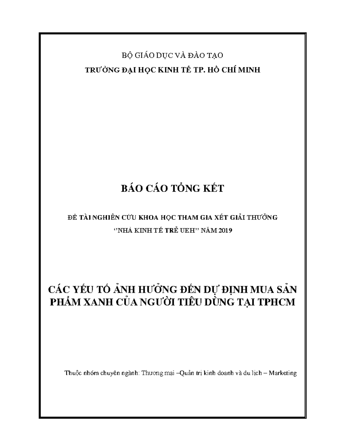 Dự định mua sản phẩm xanh -IBC03 -K42 - BỘ GIÁO DỤC VÀ ĐÀO TẠO TRƯỜNG ...