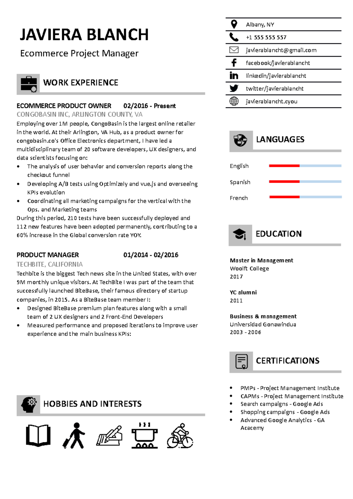 Free cv template 21 - Cv Formatting - LANGUAGES EDUCATION ...