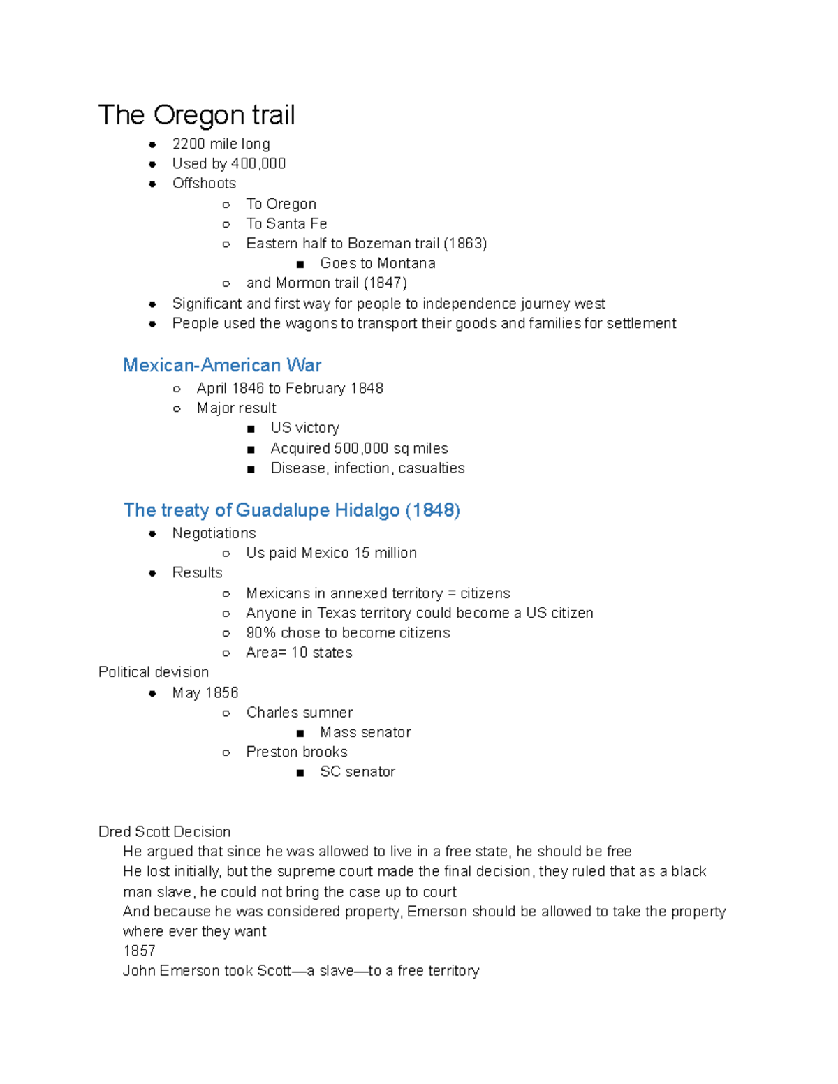 Expansion notes - The Oregon trail 2200 mile long Used by 400 ...