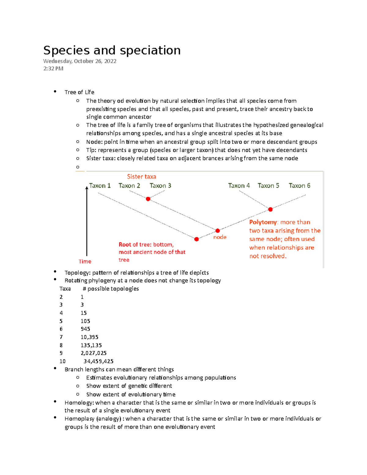 Species and speciation - Species and speciation Wednesday, October 26 ...
