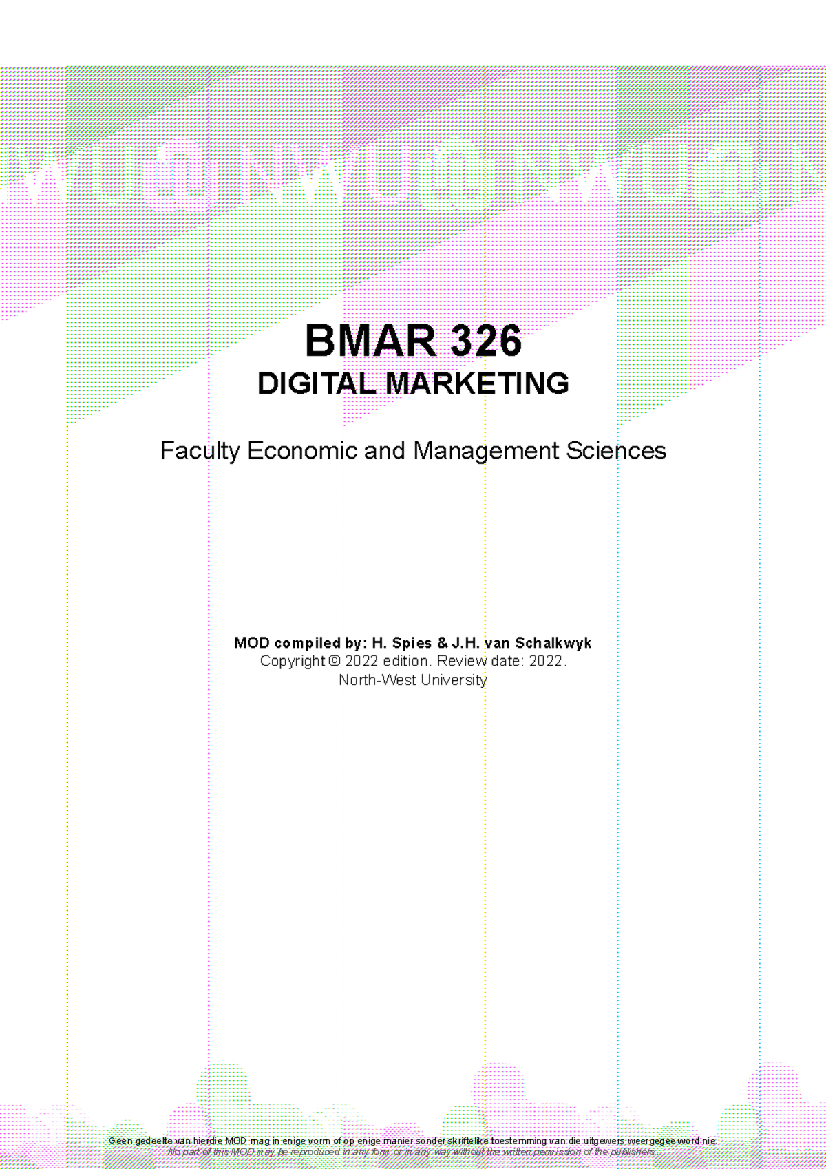 BMAR 326 Study guide English - 2022-1 3 - BMAR 326 DIGITAL MARKETING ...