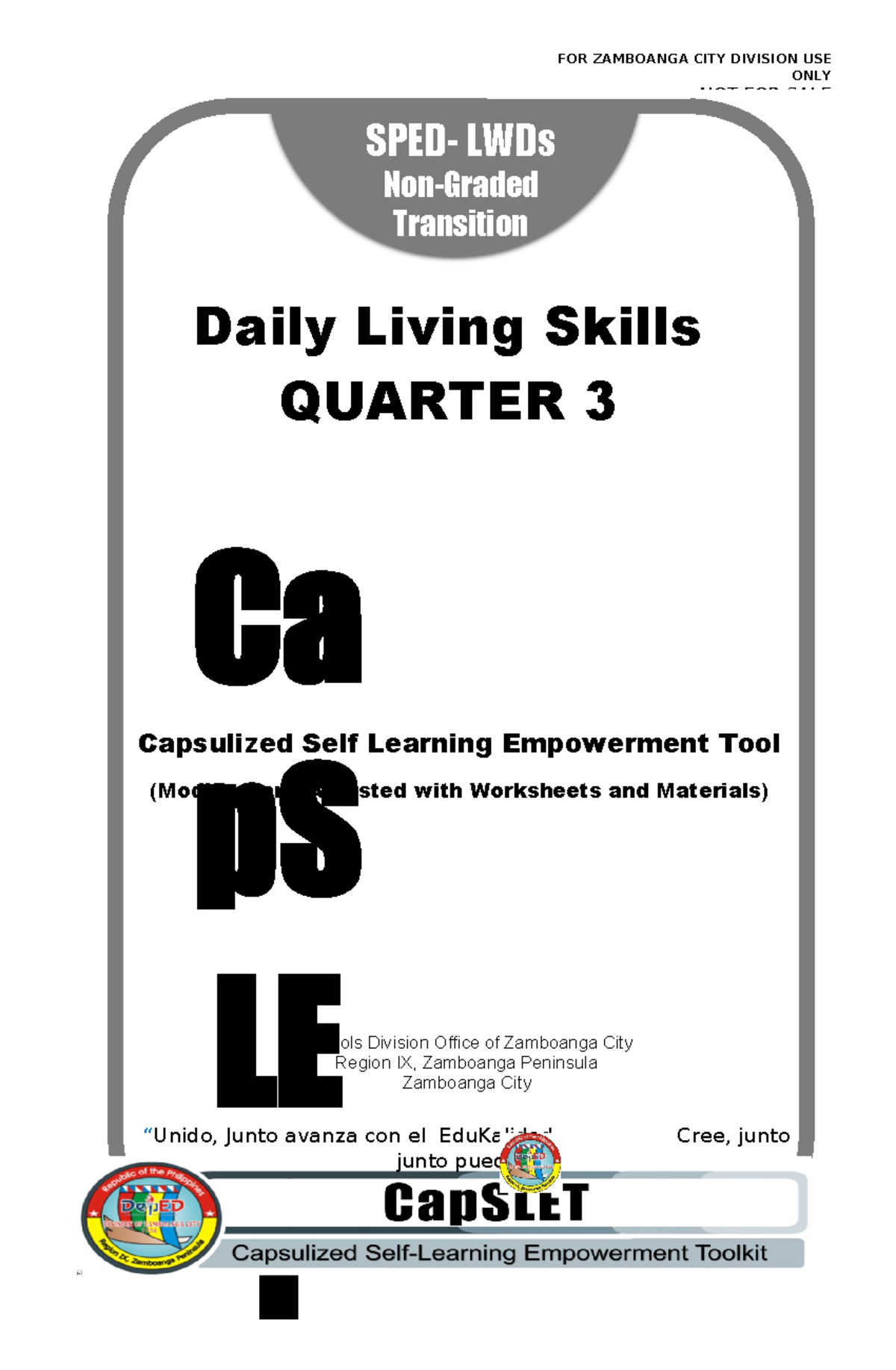 Transition Social and Personal-Skills Quarter-3 Week1 - Daily Living ...