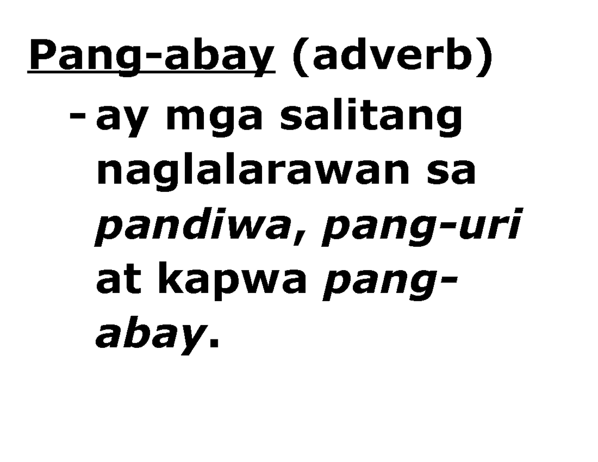 Tarpapel - Teaching English in the Elementary Grades 1 - Pang-abay ...