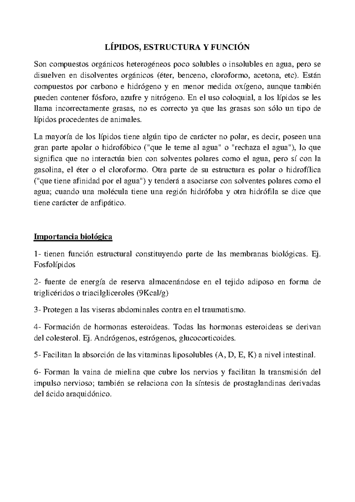 Los l Ã pidos estructura y funci Ã³n - LÍPIDOS, ESTRUCTURA Y FUNCIÓN Son compuestos orgánicos ...