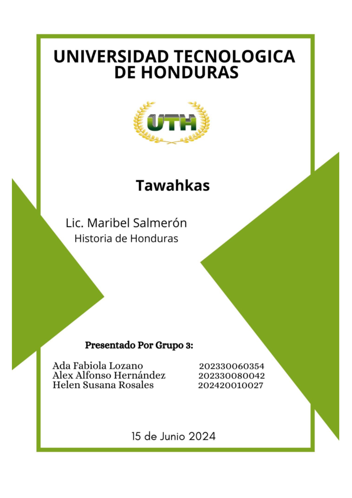 Los tawahkas - informe sobre la etnia - Contenido Introducción - Studocu