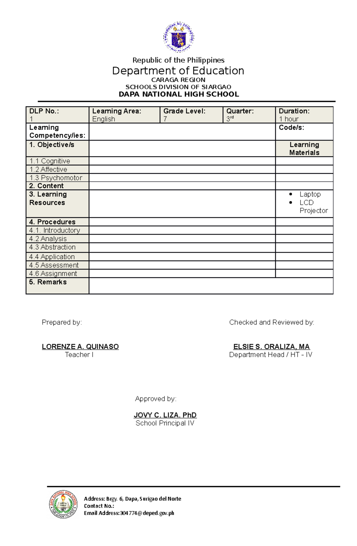 CO1-2020-2021-template - Republic of the Philippines Department of ...