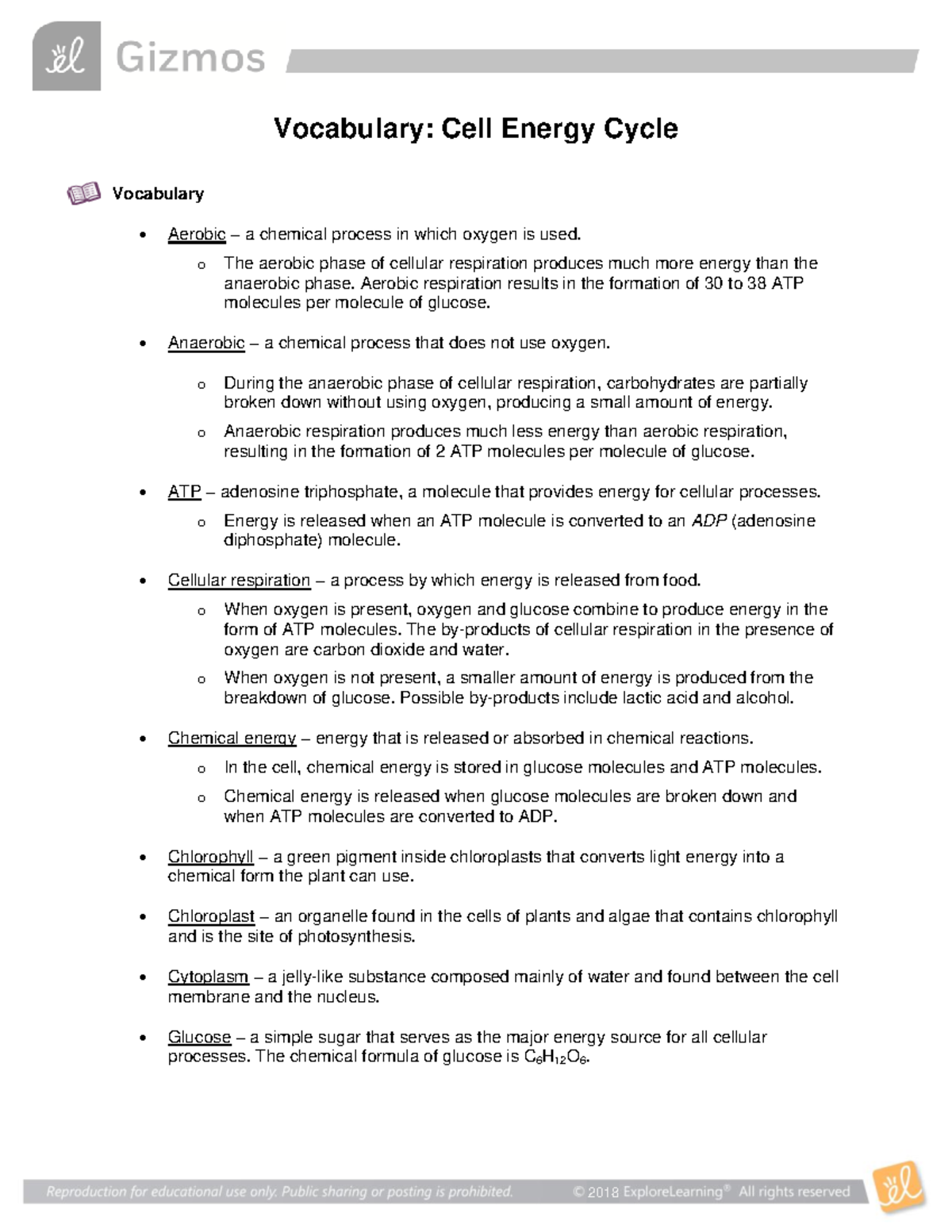 Cell Energy Vocab - hmm - 2018 Vocabulary: Cell Energy Cycle Vocabulary ...