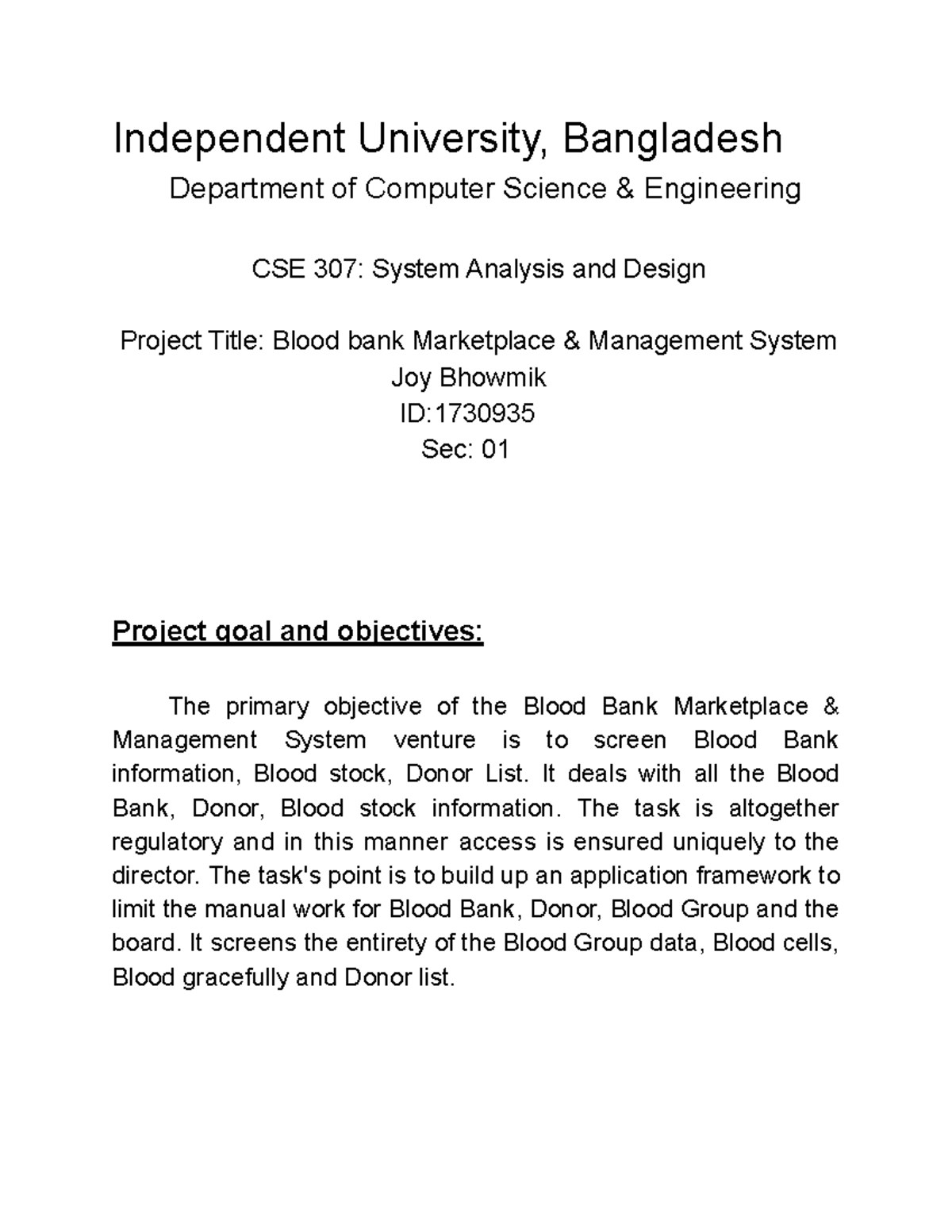 TP CSE307 Sec 1 Autumn 2020 1730935 JOY Bhowmik - Independent University, Bangladesh Department ...