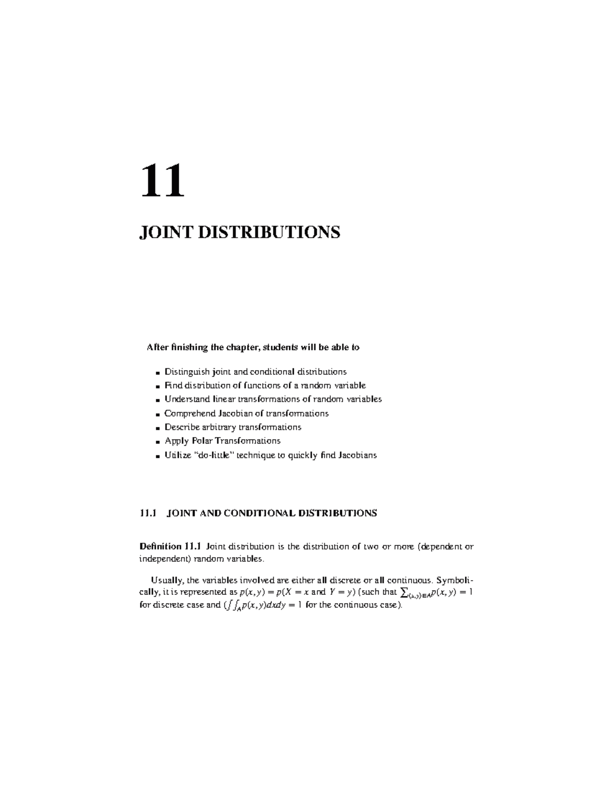 Descriptive p16 - 11 JOINT DISTRIBUTIONS After nishing the chapter ...