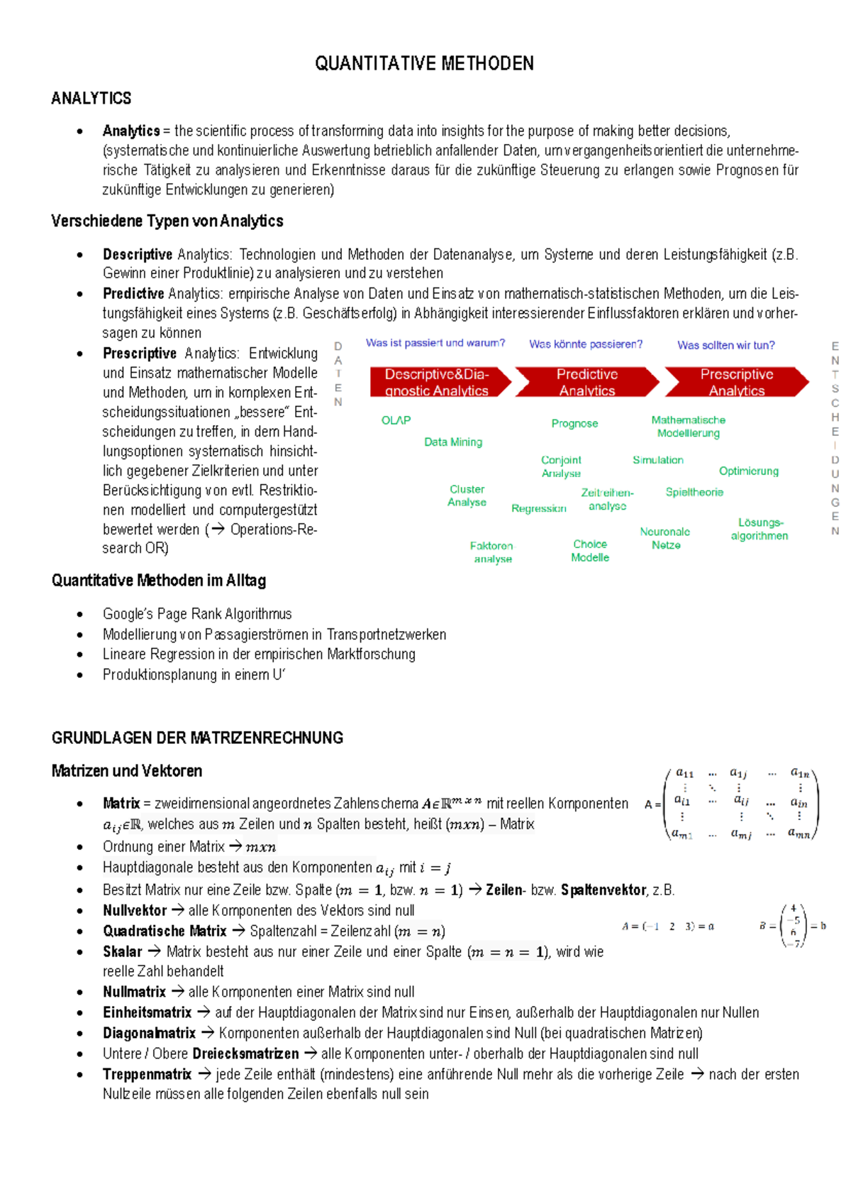 Quantitative Methoden Zusammenfassung - QUANTITATIVE METHODEN ANALYTICS ...