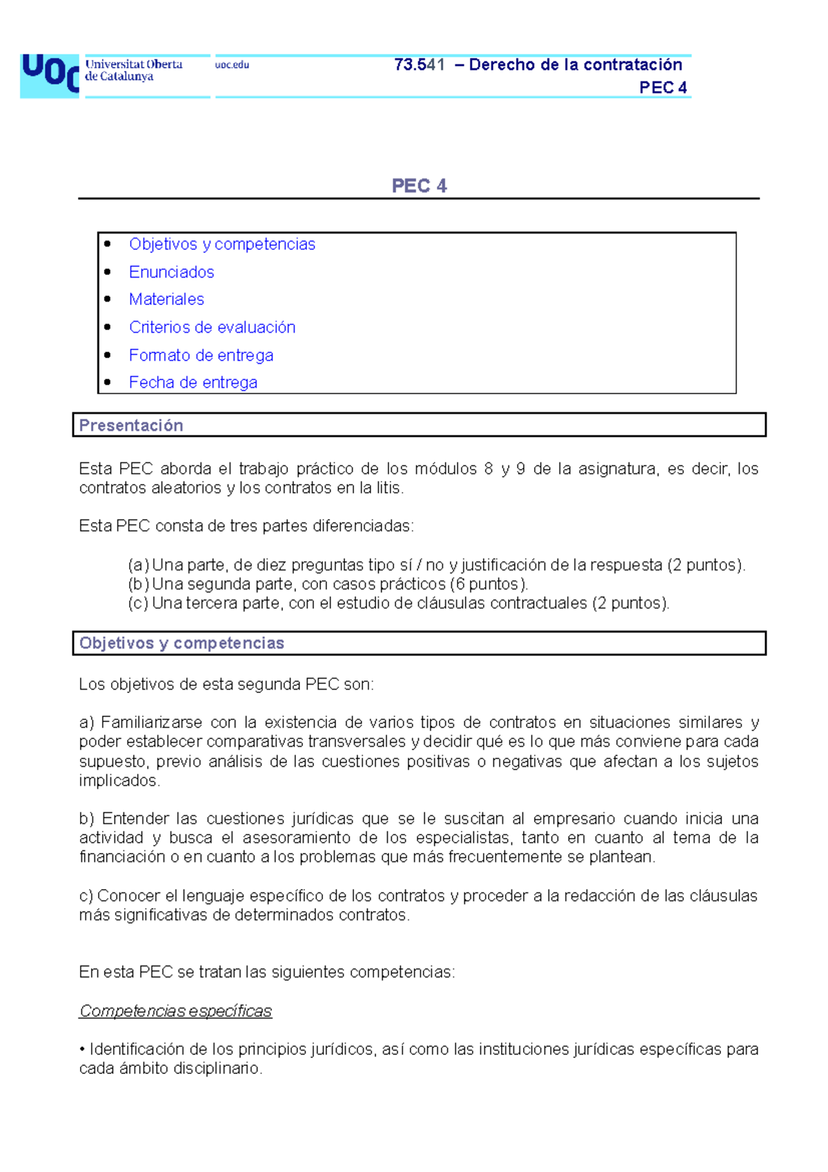 73541 Solpec 4 2021 - SOLUCION PEC 4 - PEC 4 Objetivos y competencias ...